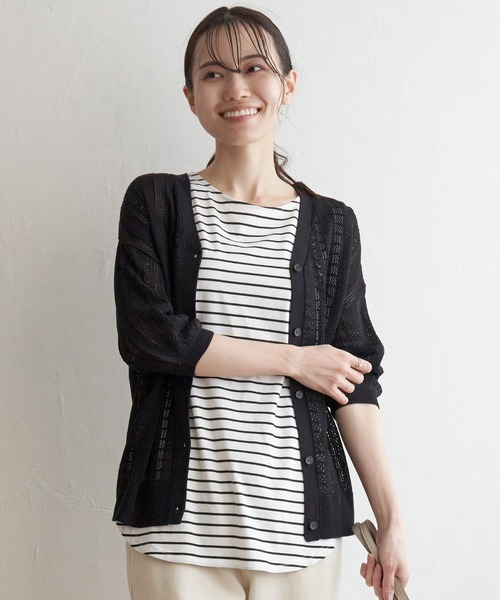 ikka（イッカ）の「透かし柄ニットカーディガン（カーディガン/ボレロ）」 - WEAR