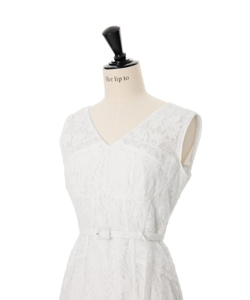 Her lip to（ハーリップトゥー）の「Waltz Floral Lace Belted Dress（ワンピース）」 - WEAR