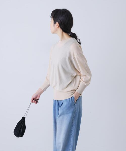 コットンエアリー7分袖プルオーバー（ニット/セーター）｜かぐれ