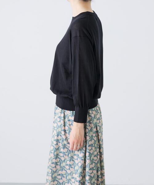 コットンエアリー7分袖プルオーバー（ニット/セーター）｜かぐれ