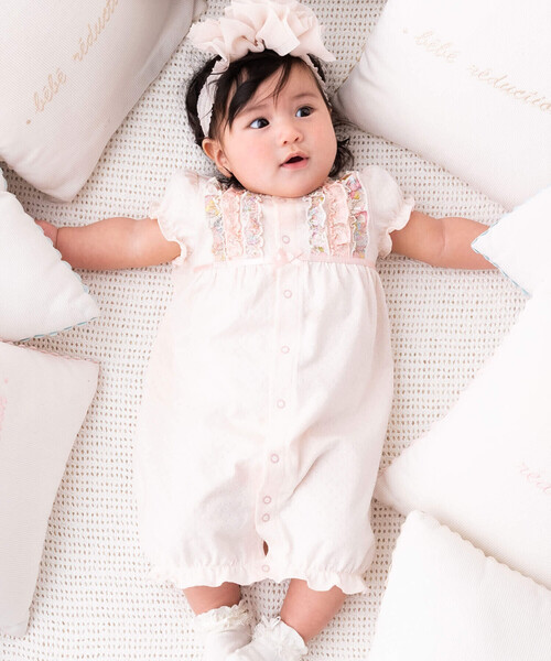 タック天竺リバティタナローンフリル2WAYオール(50~75cm)（ロンパース）｜fillot de bebe reduction（フィヨデュベベルダクティオン）のファッション通販 ...