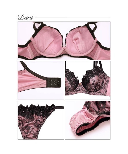 DRW（ドロー）の「[DRW]ブラジャー ショーツ セット 3/4カップ 育乳ブラジャー 脇高ブラジャー 補正下着 ブラ ゴシックパステルローズ 育乳 脇高 tバック ブラショーツ セット 脇 ...