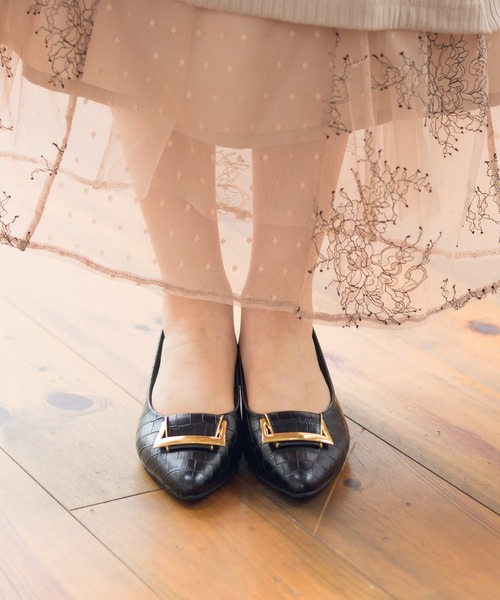 Rewde（ルゥデ）の「ｺﾞｰﾙﾄﾞﾊﾞｯｸﾙﾊﾟﾝﾌﾟｽ（0R18-PA05）（パンプス）」 - WEAR