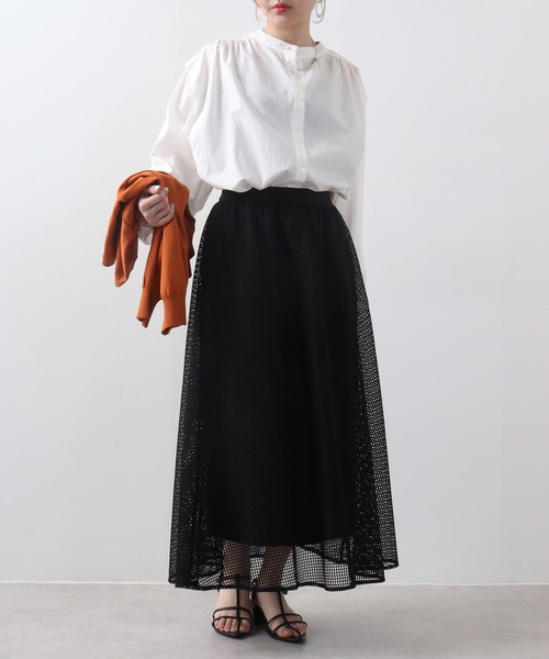 hunch（ハンチ）の「hunch スクエアメッシュ フレアスカート（スカート）」 - WEAR
