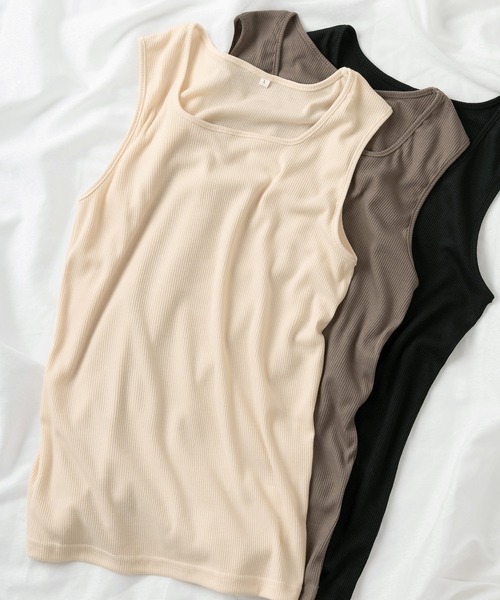 make a ray!（メイク ア レイ！）の「【make a ray！/メイクアレイ】 シンプルデザイン ワッフル タンクトップ/インナー ...