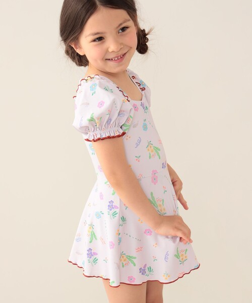 BEAMS mini（ビームスミニ）の「BEAMS mini / パフスリーブ スイム ワンピース 24SS（Girls 100～130cm ...