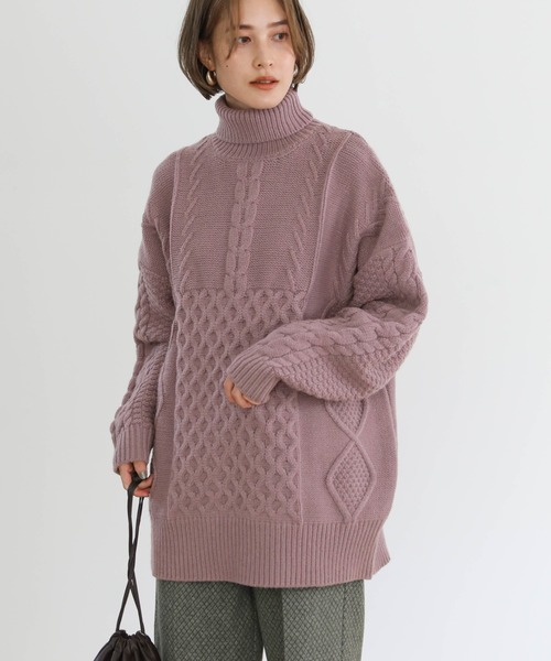 ランダムケーブルタートルニット（ニット/セーター）｜select MOCA（セレクトモカ）のファッション通販 - ZOZOTOWN