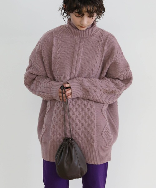 ランダムケーブルタートルニット（ニット/セーター）｜select MOCA（セレクトモカ）のファッション通販 - ZOZOTOWN