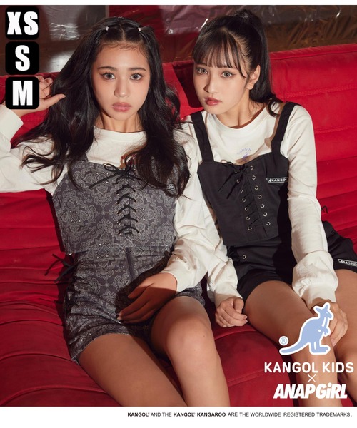 ANAP GiRL（アナップガール）の「【ANAPGIRL×KANGOLKIDSコラボ】ビスチェ×ロンTセット（Tシャツ/カットソー）」 - WEAR