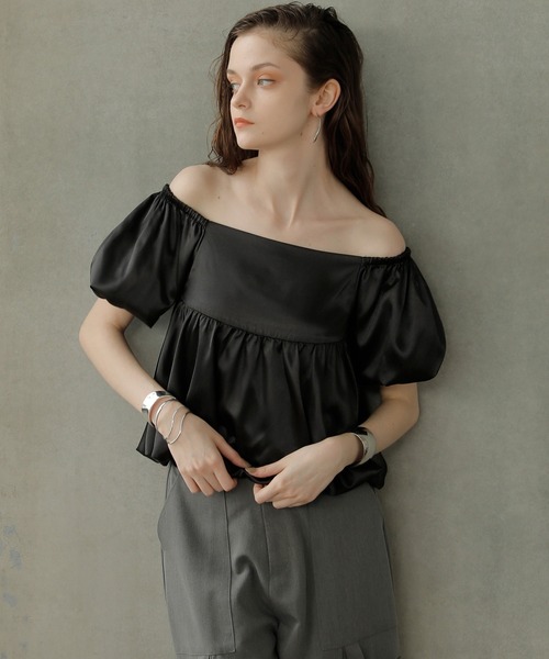 【セール】2way Satin Balloon Blouse（シャツ/ブラウス）｜MIELI INVARIANT（ミエリインヴァリアント）のファッション通販 - ZOZOTOWN