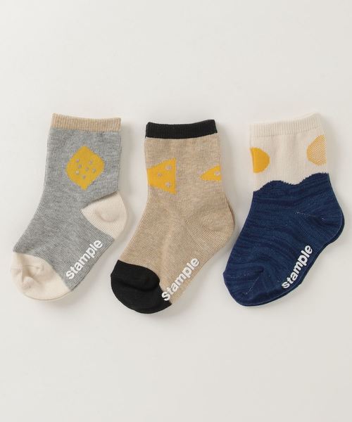 stample（スタンプル）の「きいろたべもの ベビークルーソックス 3P（ソックス/靴下）」 - WEAR