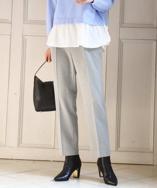 セール】ツイード調両面起毛テーパードパンツ/洗える（その他パンツ