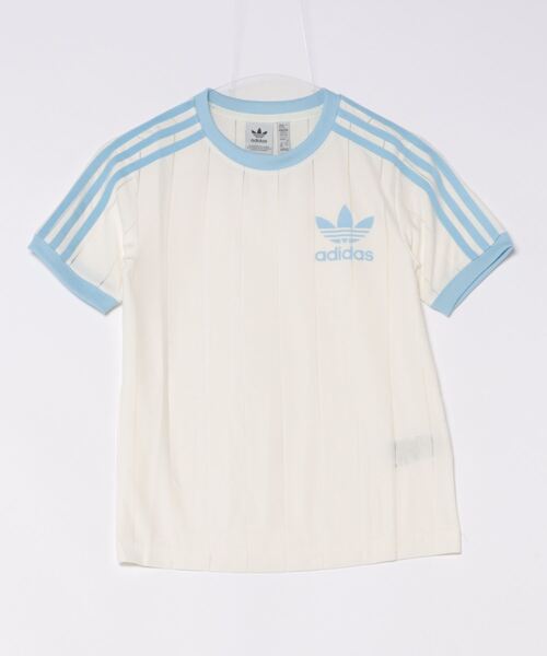 【セール】adidas アディダス W 3 STRIPE TEE(PINST) ショートスリーブ IR7469 OFFWHITE（Tシャツ ...