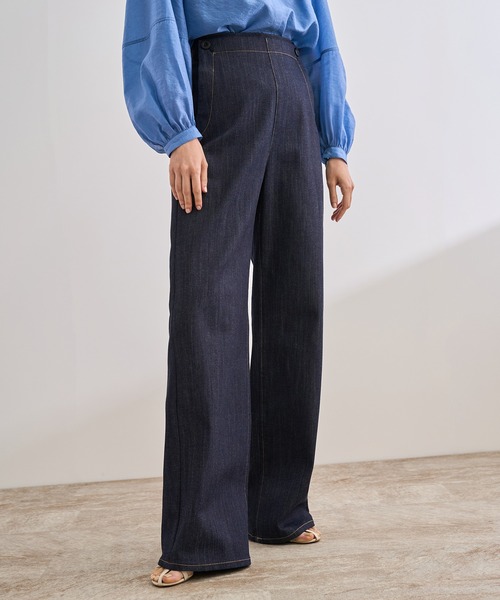 セール】ストレッチデニム セーラーパンツ/イージーケア（デニムパンツ