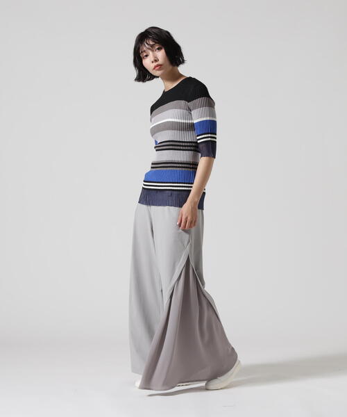 AULA AILA（アウラアイラ）の「AULA AILA/アウラアイラ/MULTI BORDER KNIT/マルチボーダーニット（ニット/セーター）」 - WEAR