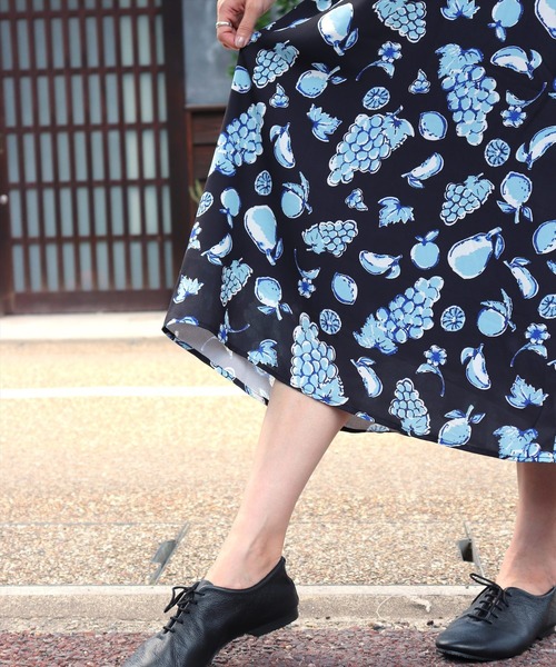 BARNDOOR（バーンドア）の「【BARNDOOR】北欧風 フルーツ プリント スカート(BD)（スカート）」 - WEAR