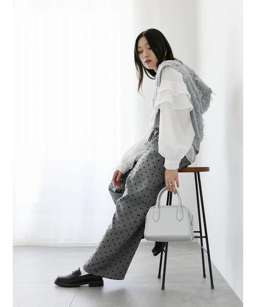 Samansa Mos2 blue（サマンサモスモスブルー）の「フロッキードットイージーパンツ（その他パンツ）」 - WEAR