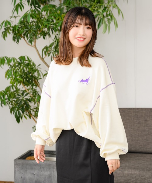 INTER FACTORY（インターファクトリー）の「もちょぺ - 配色刺繍スウェット made in INTER FACTORY（Tシャツ ...