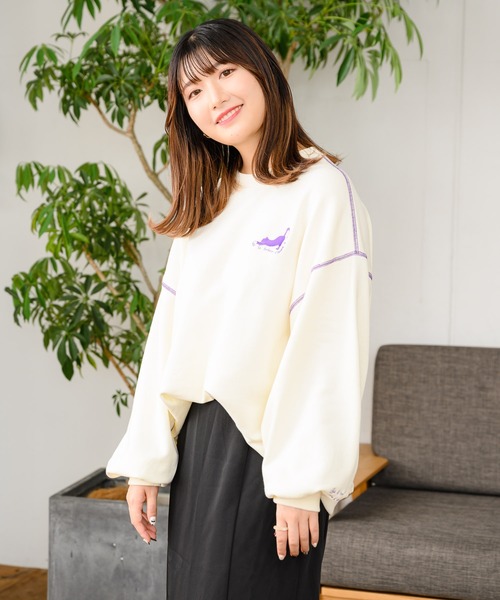 INTER FACTORY（インターファクトリー）の「もちょぺ - 配色刺繍スウェット made in INTER FACTORY（Tシャツ ...