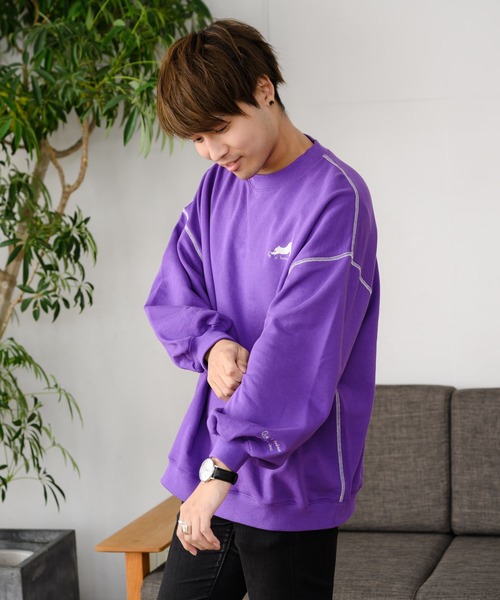 INTER FACTORY（インターファクトリー）の「もちょぺ - 配色刺繍スウェット made in INTER FACTORY（Tシャツ ...