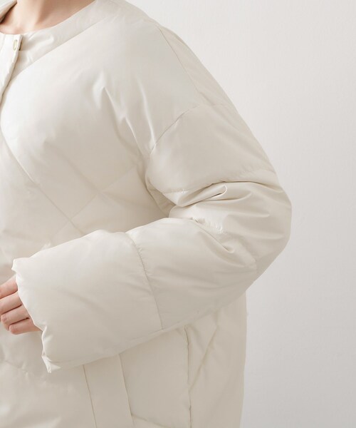 セール】きれいめにもカジュアルにも ノーカラーキルトジャケット