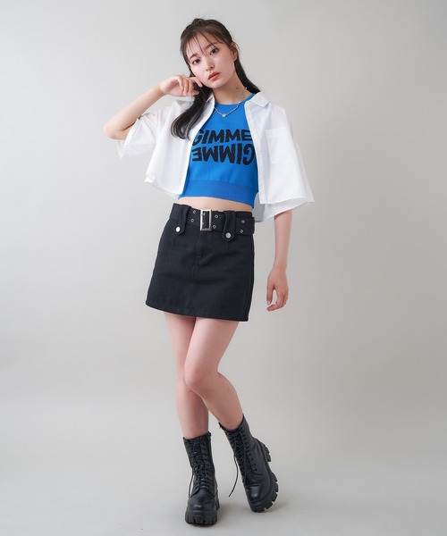 SPINNS（スピンズ）の「ロゴデザイン ショート丈 ノースリーブサマーニット（ニット/セーター）」 - WEAR