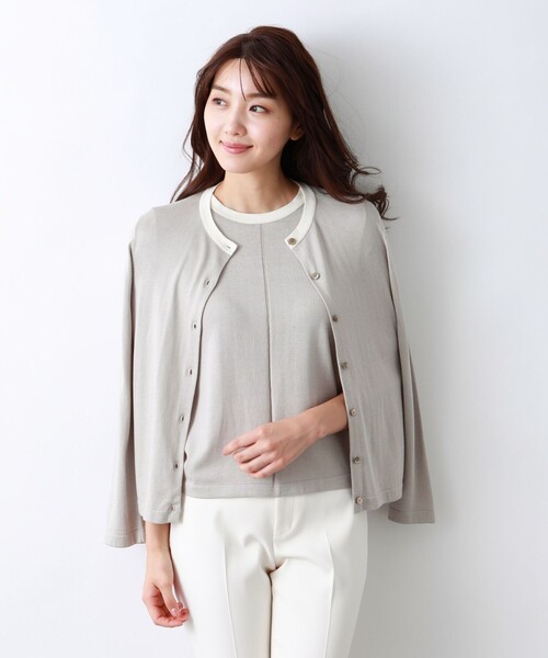 Amaca(アマカ)の「シルクコットンカーディガン(カーディガン ボレロ)」 Wear