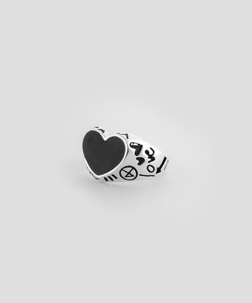 NONENON（ノンノン）の「【NONENON 】ブラックドゥードゥル ラブリング(SILVER925) / BLACK LOVE RNG SILVER925 (DOODLE)（リング ...