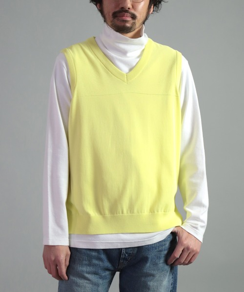 OMNIGOD（オムニゴッド）の「[OMNIGOD mens / オムニゴッド] 強撚コットンニット Vネックベスト（ベスト）」 - WEAR