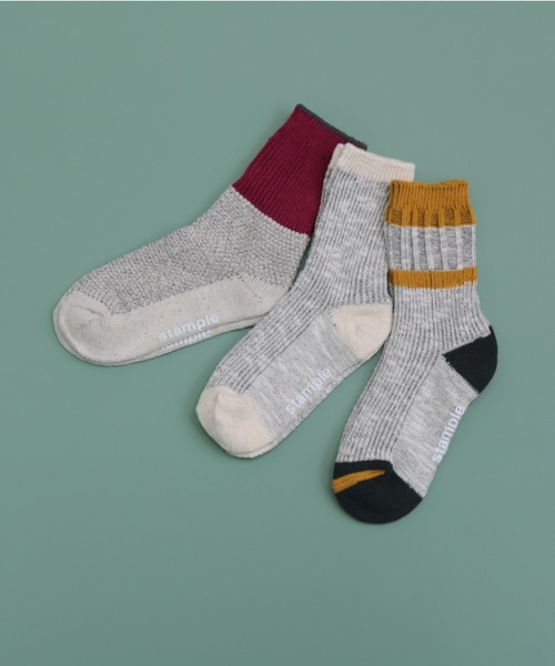stample（スタンプル）の「ミックスリブ クルーソックス 3P（ソックス/靴下）」 - WEAR