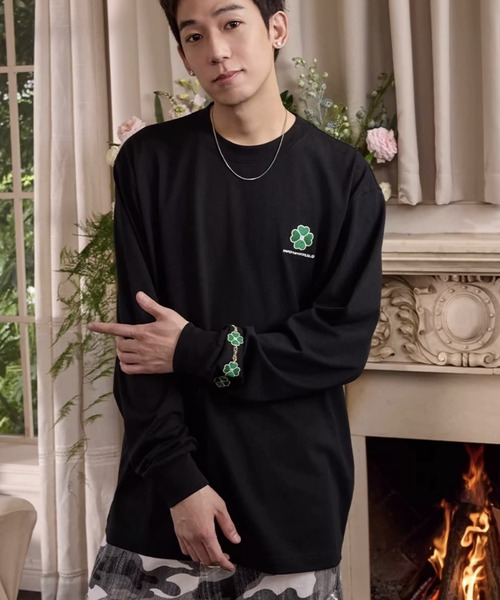 【セール】刺繍TEEシャツ 長袖 オーバーサイズ ユニセックス HC25S1TP02【Harsh and Cruel】【2025SS】（T ...