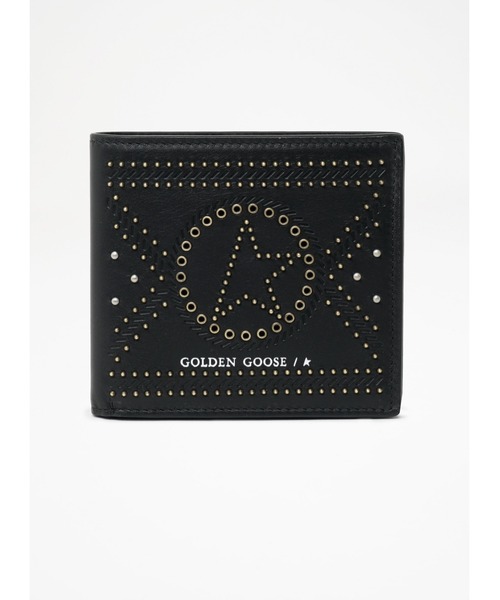 GOLDEN GOOSE Black Calfskin Wallet with studs（財布）｜GOLDEN GOOSE（ゴールデングース ...