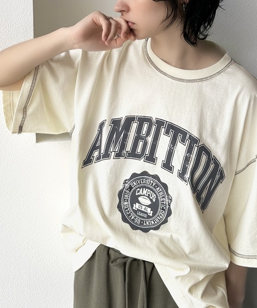 Java（ジャバ）の「《JaVaジャバ 別注》大人ヴィンテージ。プリントアウトステッチリバースウィーブ風Tシャツ（Tシャツ/カットソー）」 - WEAR