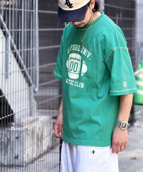 Java（ジャバ）の「《JaVaジャバ 別注》大人ヴィンテージ。プリントアウトステッチリバースウィーブ風Tシャツ（Tシャツ/カットソー）」 - WEAR