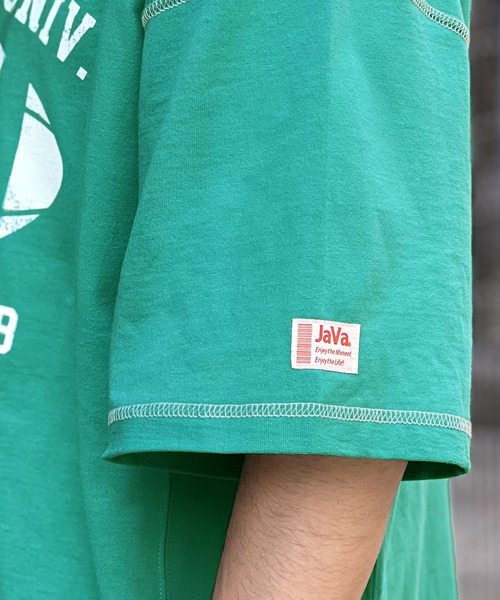 Java（ジャバ）の「《JaVaジャバ 別注》大人ヴィンテージ。プリントアウトステッチリバースウィーブ風Tシャツ（Tシャツ/カットソー）」 - WEAR