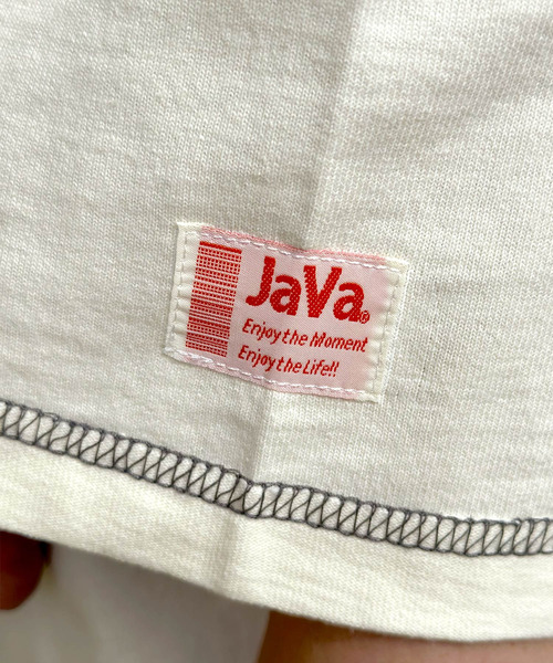 Java（ジャバ）の「《JaVaジャバ 別注》大人ヴィンテージ。プリントアウトステッチリバースウィーブ風Tシャツ（Tシャツ/カットソー ...