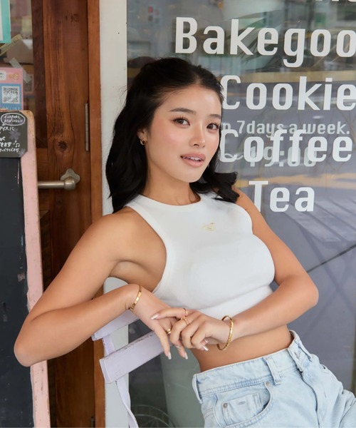 ROXY（ロキシー）の「ROXY HEART TANK/ロキシーPlenty's アイスクリームショート丈コラボリブタンクトップ（タンクトップ）」 - WEAR