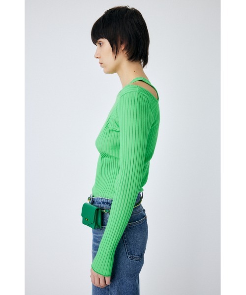 MOUSSY（マウジー）の「CUT OUT RIB トップス（Tシャツ/カットソー）」 - WEAR