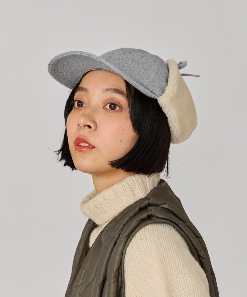 OVERRIDE（オーバーライド）の「OVERRIDE MELTON EARFLAP 6P CAP（キャップ）」 - WEAR