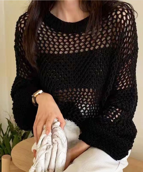 【セール】透かし編み メッシュニット（ニット/セーター）｜Teem Store（チームストア）のファッション通販 - ZOZOTOWN