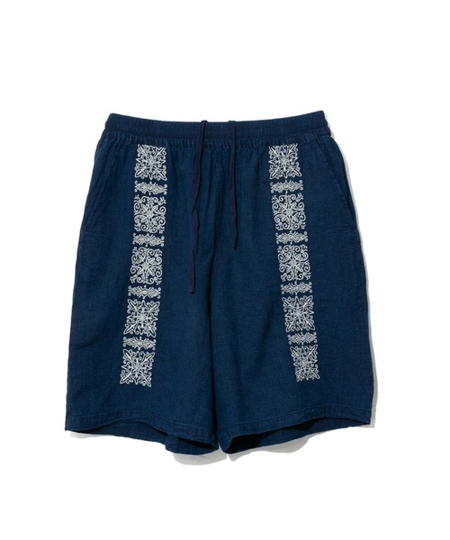 CUBE SUGAR（キューブシュガー）の「TOBILA/トビラ 綿麻INDIGO 刺繍イージーショーツ（その他パンツ）」 - WEAR
