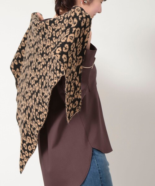 セール】トライアングルレオパード柄ストール（ストール/ショール