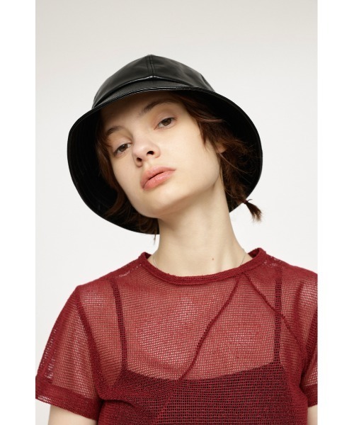 SLY（スライ）の「F/LEATHER CREW HAT フェイクレザークルーハット（ハット）」 - WEAR