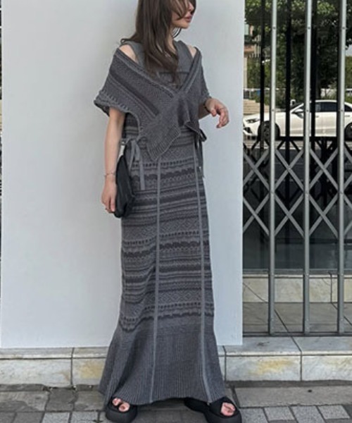 WILLFULLY（ウィルフリー）の「knit at random geometric pattern OP（ワンピース）」 - WEAR