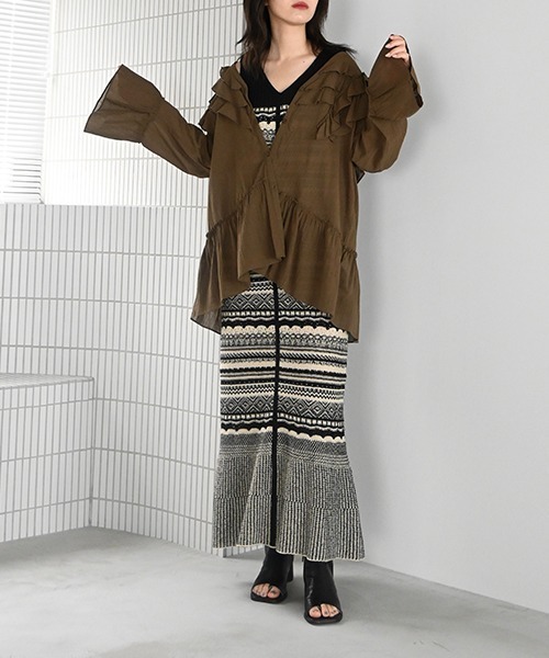 WILLFULLY（ウィルフリー）の「knit at random geometric pattern OP（ワンピース）」 - WEAR