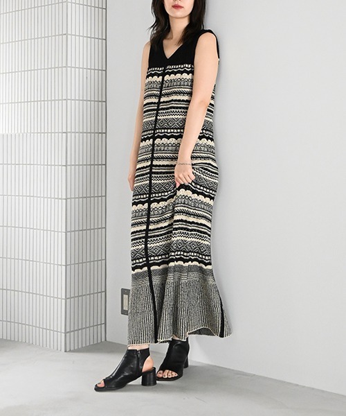 WILLFULLY（ウィルフリー）の「knit at random geometric pattern OP（ワンピース）」 - WEAR