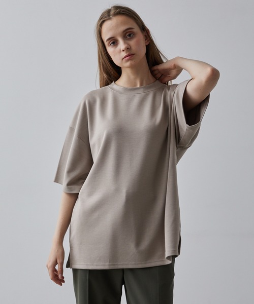 CLEL（クレイル）の「【CLEL】drape punch loose short sleeve cut sew/ドレープポンチルーズ半袖カットソー（Tシャツ/カットソー）」 - WEAR