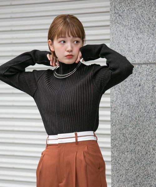 KBF（ケイビーエフ）の「illi ランダムRIBハイネックニット（ニット/セーター）」 - WEAR