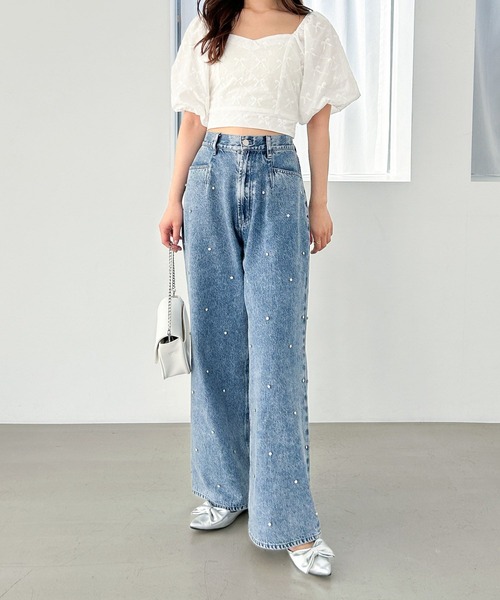 Heather（ヘザー）の「コットンリボンレースブラウス（半袖） 126516（シャツ/ブラウス）」 - WEAR