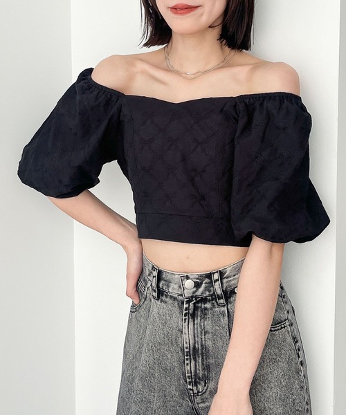 Heather（ヘザー）の「コットンリボンレースブラウス（半袖） 126516（シャツ/ブラウス）」 - WEAR